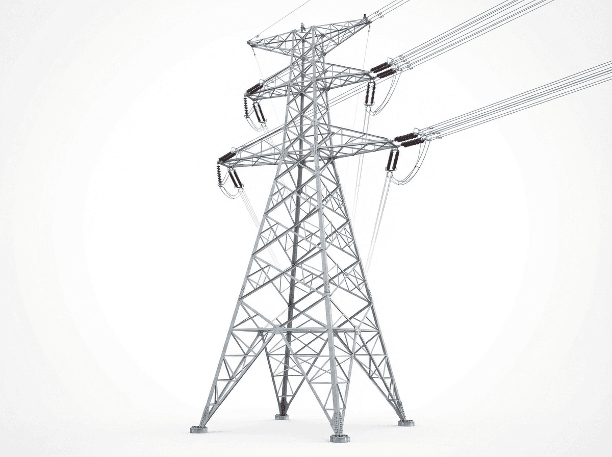 40m River Crossing Tower - 110kV Heavy Steel Lattice, 800m Span | SOLAR ...
