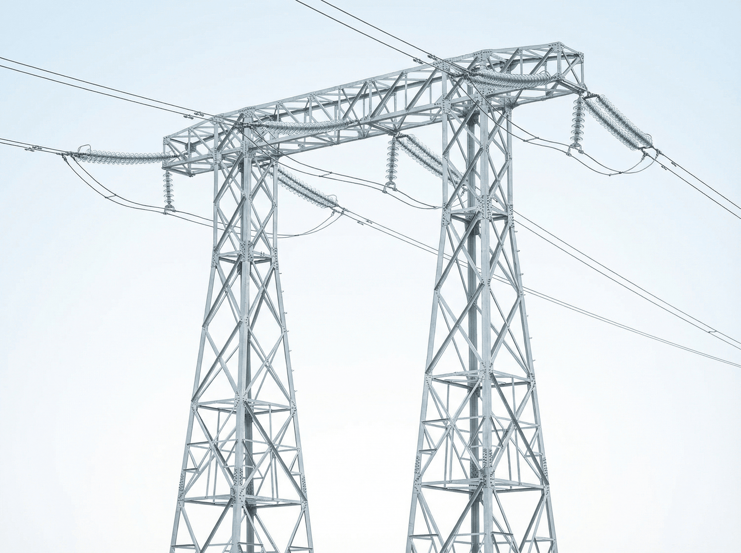 40m 220kV Portal Frame Substation Entry - Double-Circuit Steel Lattice ...