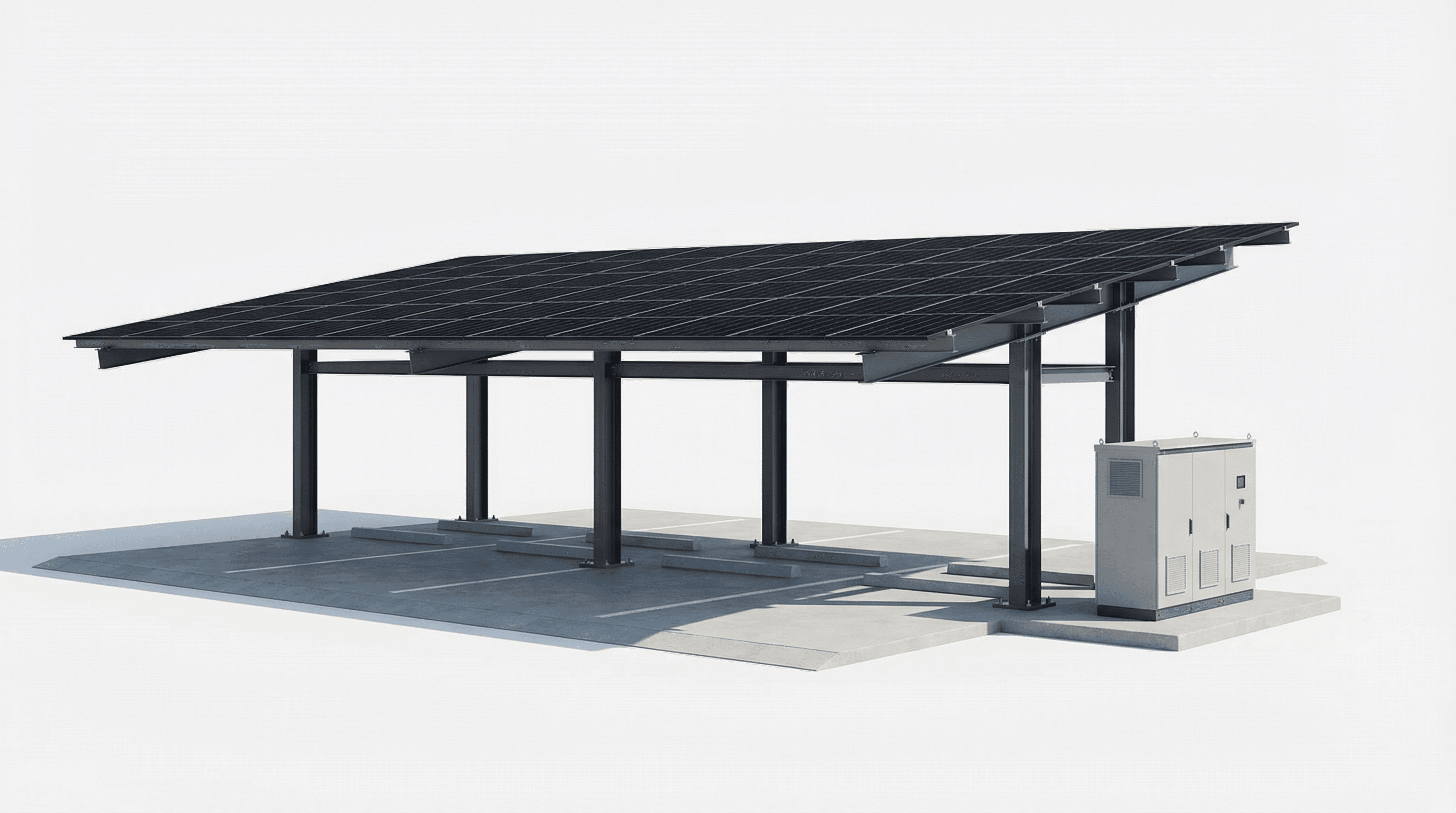 100kW Industrial HJT Fixed Carport - High-Efficiency Bifacial Solar ...