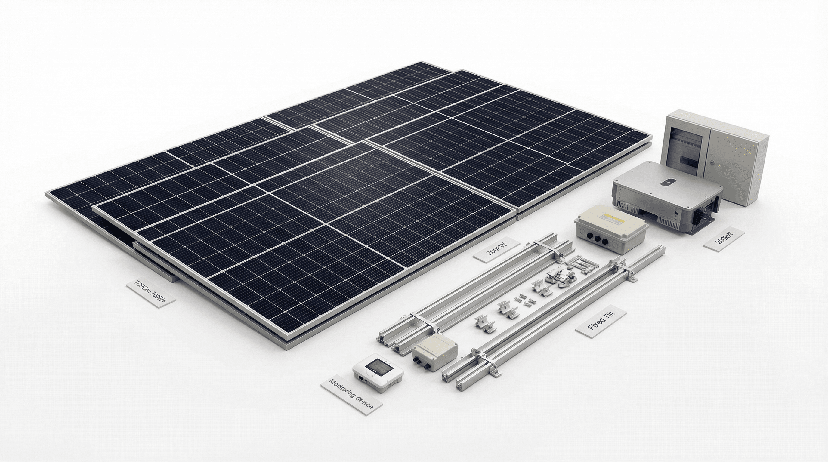 200kW Factory Roof TOPCon Fixed Solar PV System — High-Efficiency ...